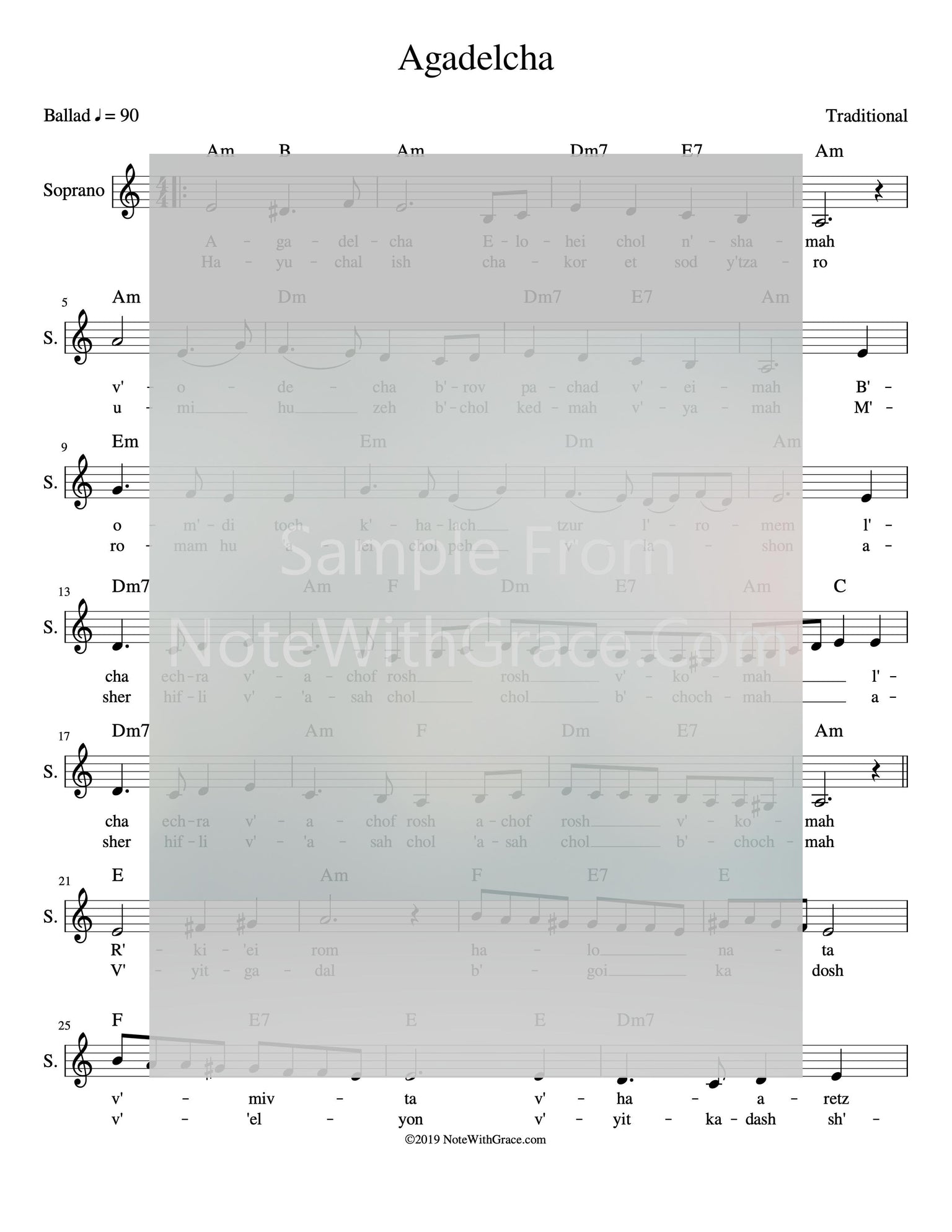 Lead Sheets — NoteWithGrace.com