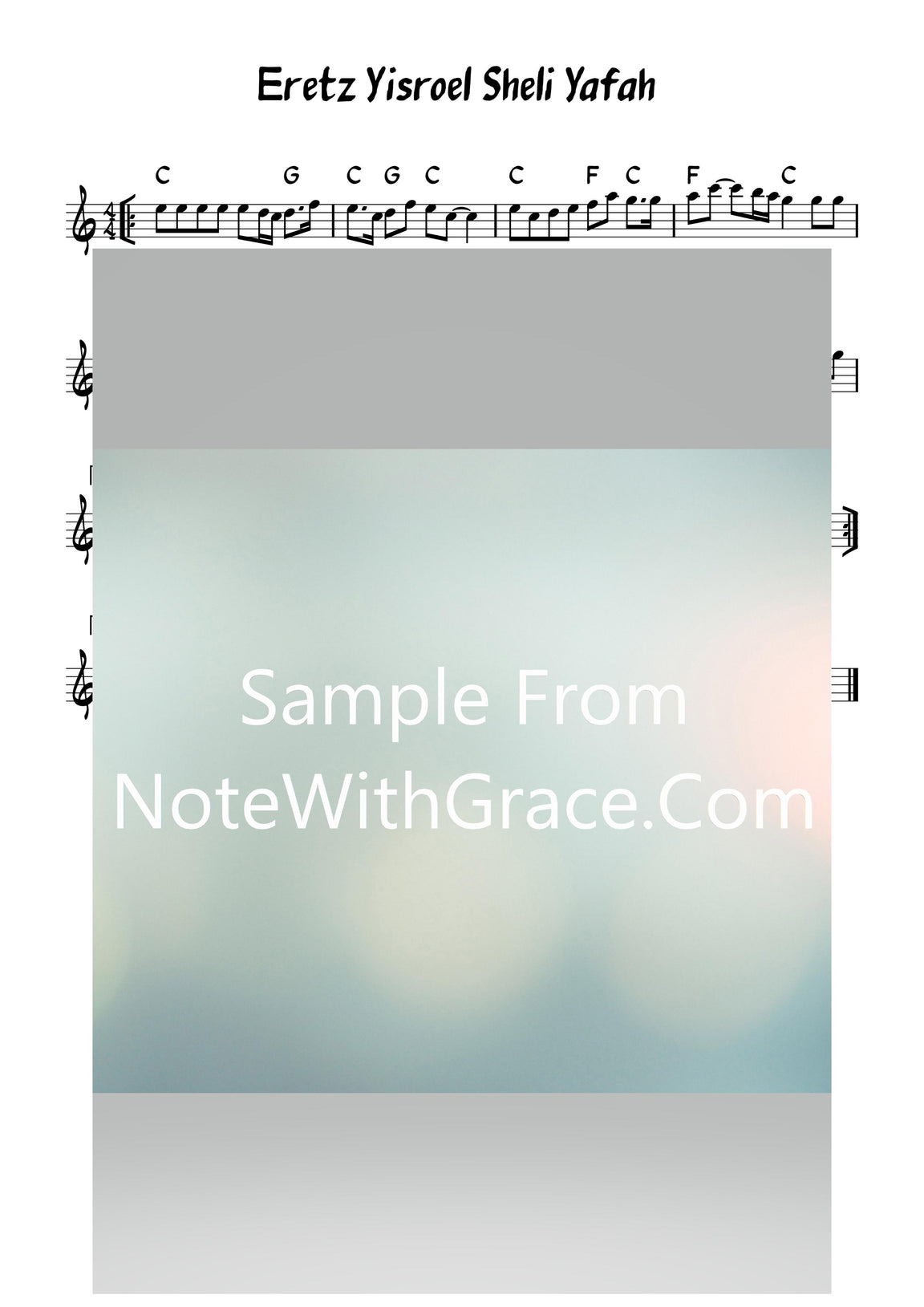 Jewish Sheet Music | Note With Grace — NoteWithGrace.com