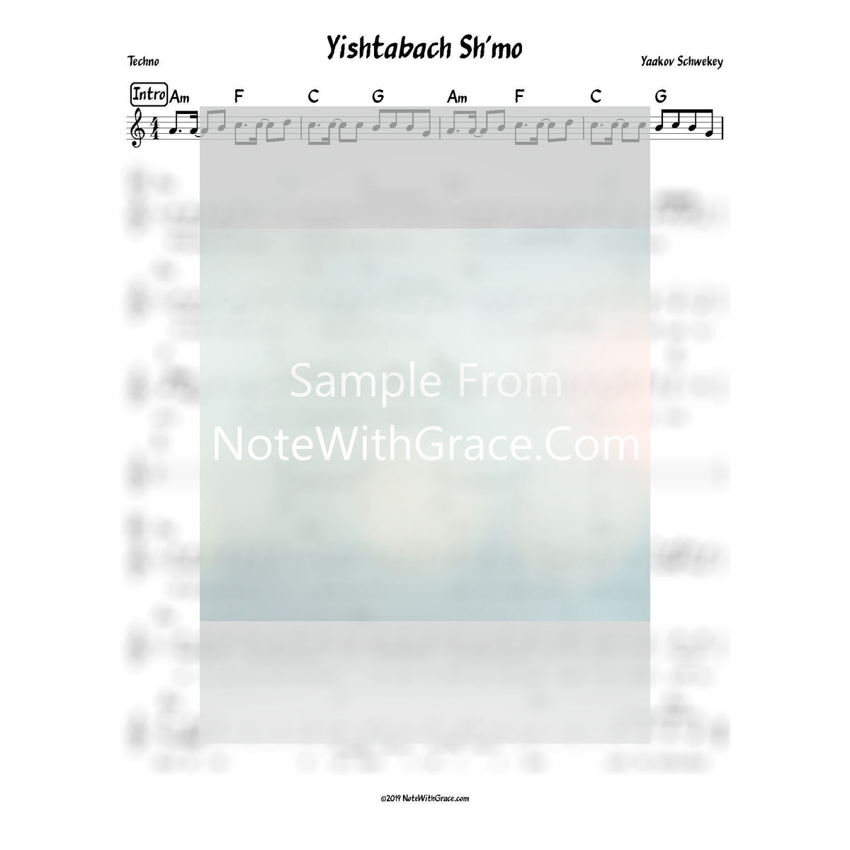 Yishtabach Shemo Lead Sheet (Yaakov Schwekey) Album: Musica ...